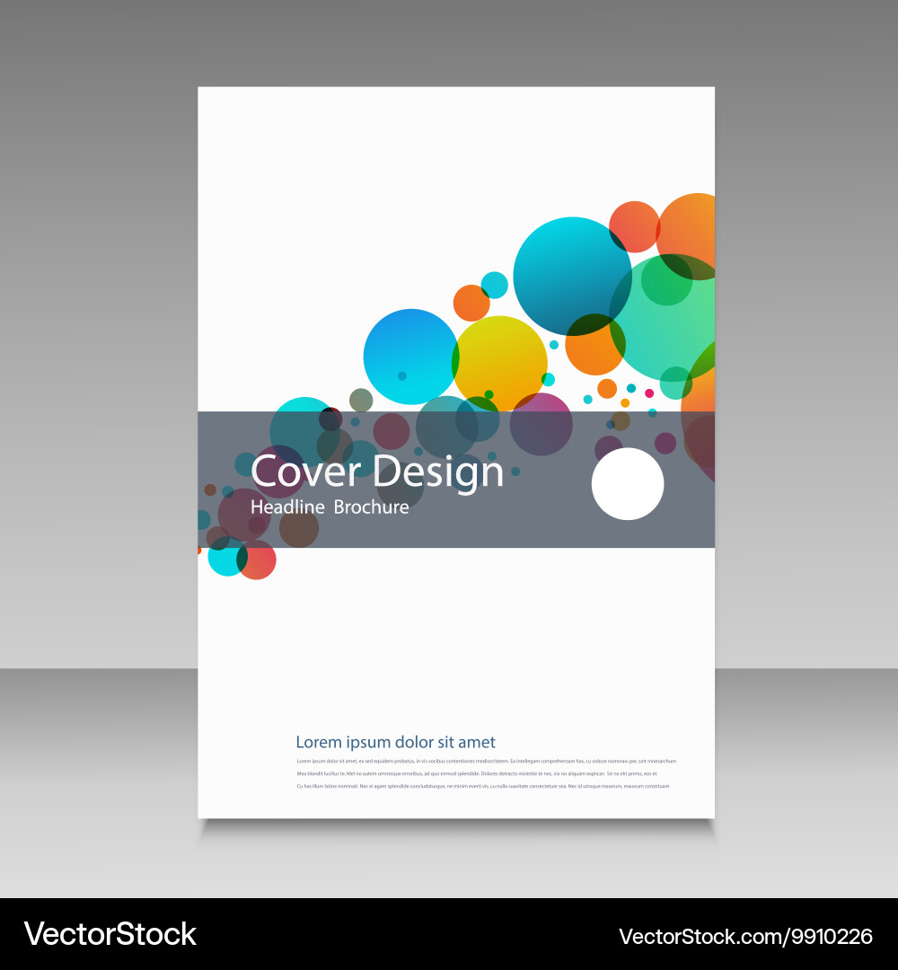 Abstract color circles cover design template Vector Image