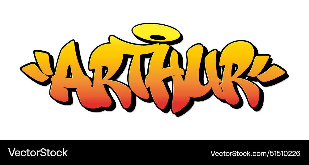 Arthur name in graffiti style Royalty Free Vector Image