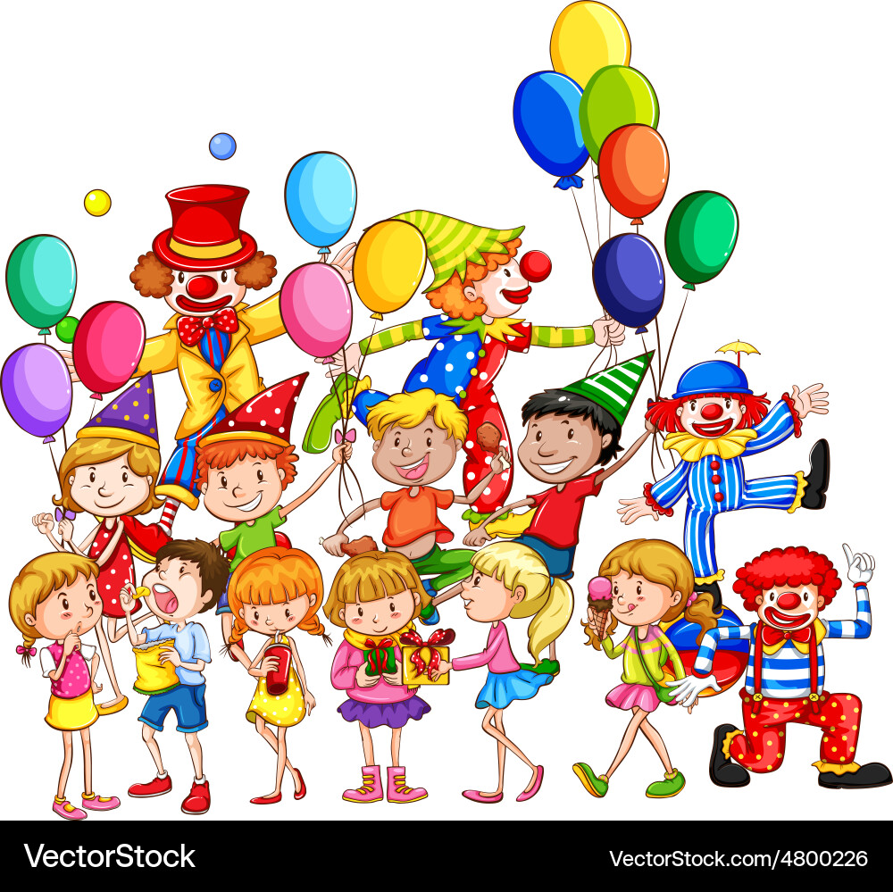 Children and party Royalty Free Vector Image - VectorStock