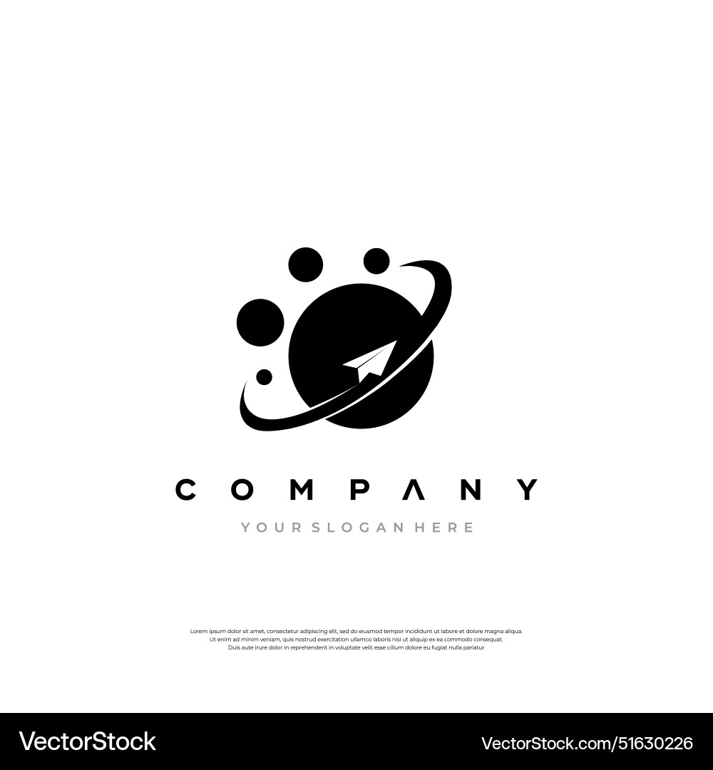 Dynamic orbit logo Royalty Free Vector Image - VectorStock
