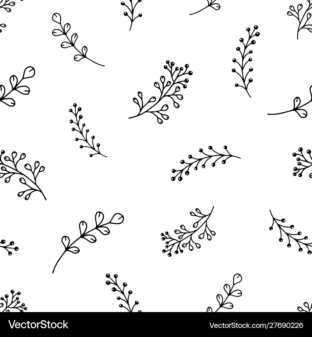 Floral Contour Pattern Royalty Free Vector Image