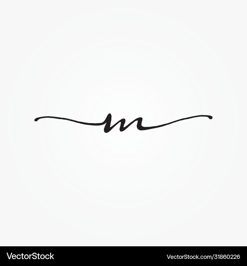 Hand written m letter logo design Royalty Free Vector Image