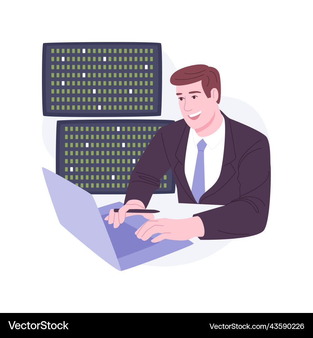 Hedge fund trader isolated cartoon Royalty Free Vector Image