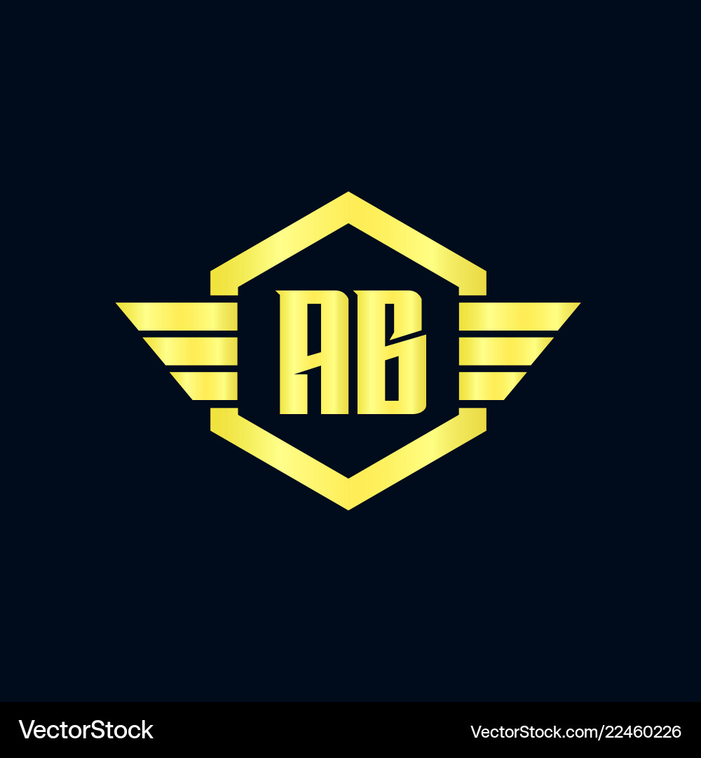 Initial letter ab logo template Royalty Free Vector Image