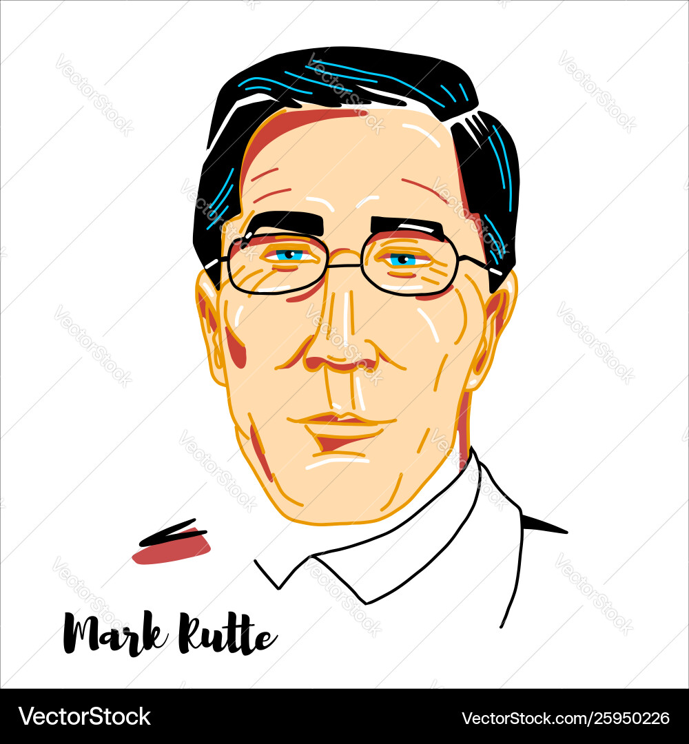 Mark rutte portrait Royalty Free Vector Image - VectorStock