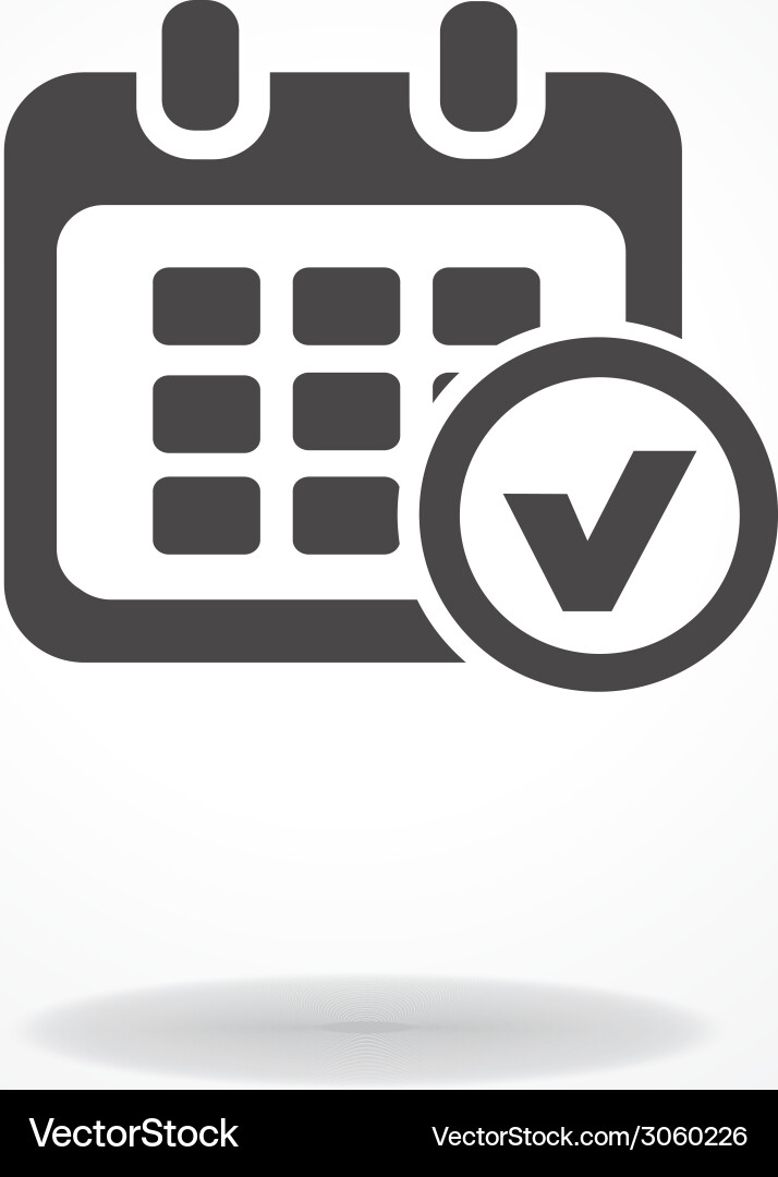 Marks calendar icon on white background Royalty Free Vector