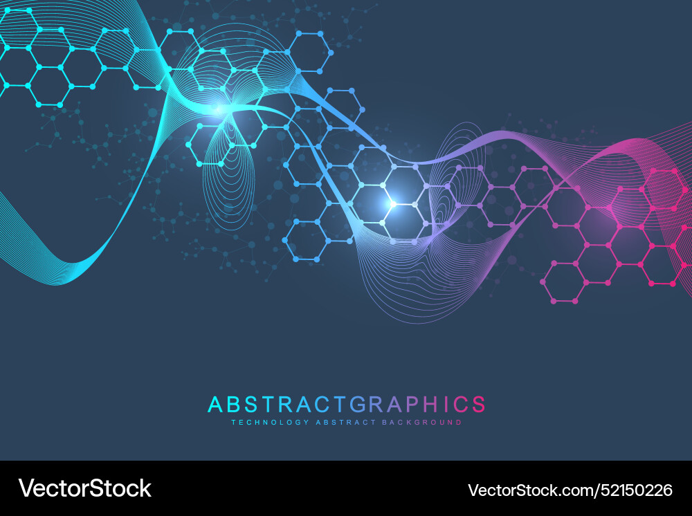 Modern science background with lines dots Vector Image