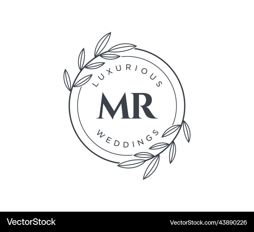 Mr initials letter wedding monogram logos Vector Image