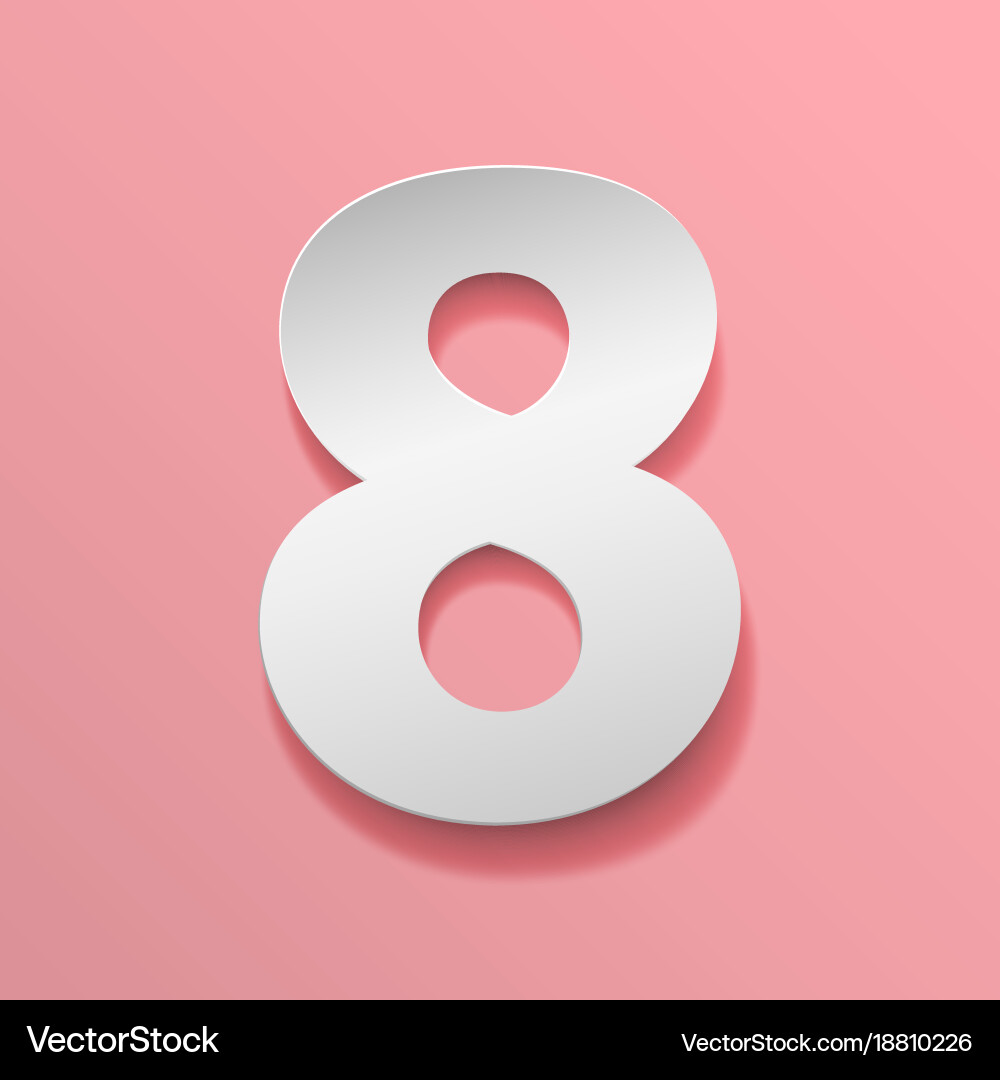 Number 8 cut paper Royalty Free Vector Image - VectorStock