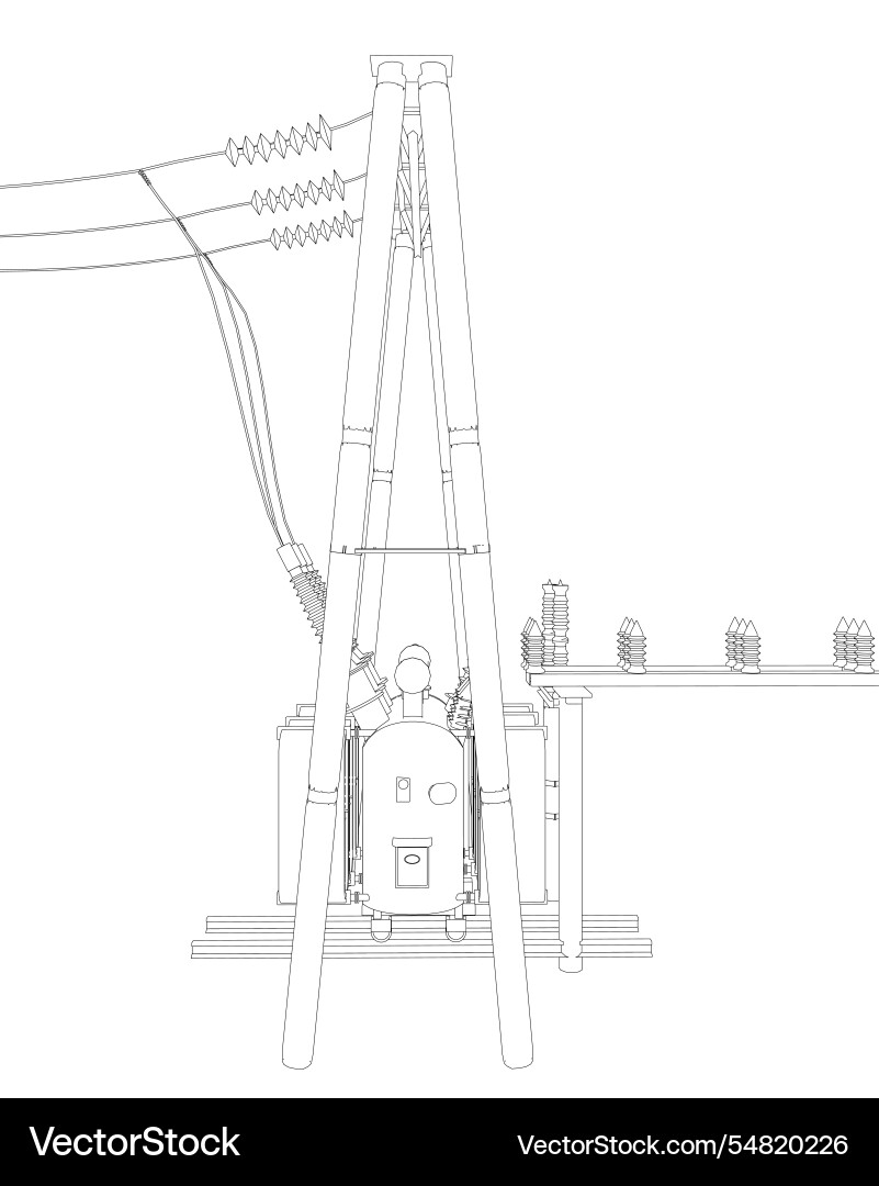 Elektro-Transformator Unterstation Leistung Vektorbild