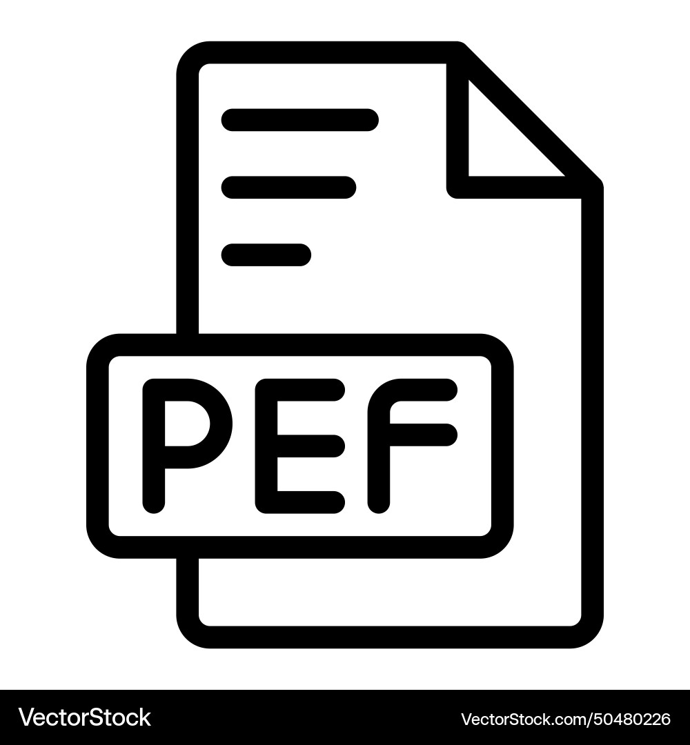 Pef icon outline style design image file Vector Image