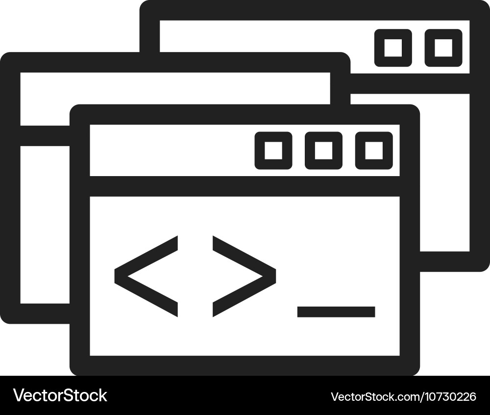 Programming windows Royalty Free Vector Image - VectorStock