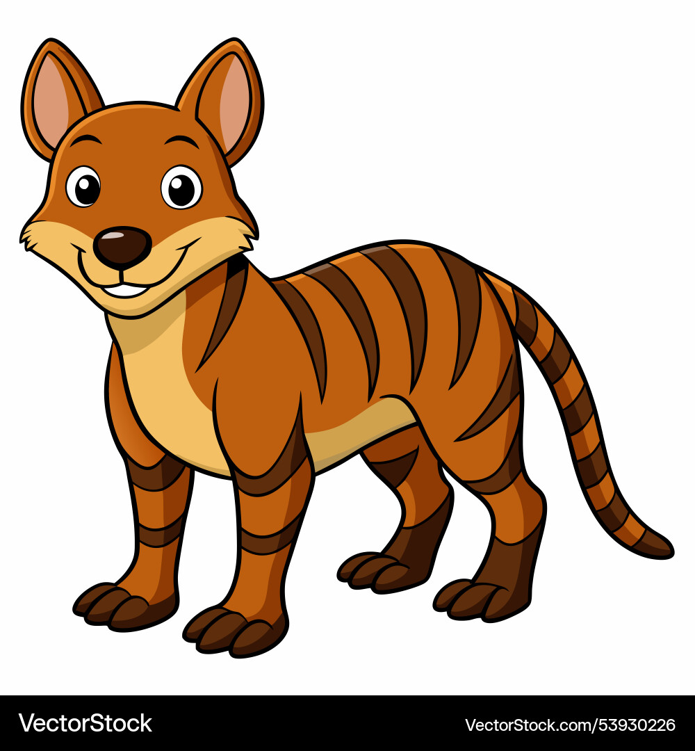 Tasmanian tiger flat style on white background Vector Image