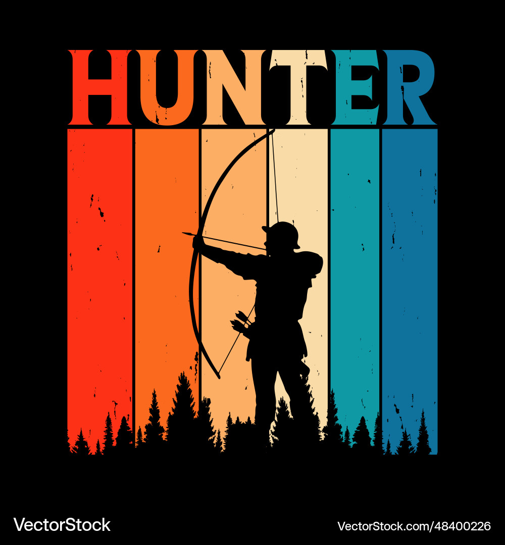 Vintage Archer T-Shirt - Archery Graphic Vector Image