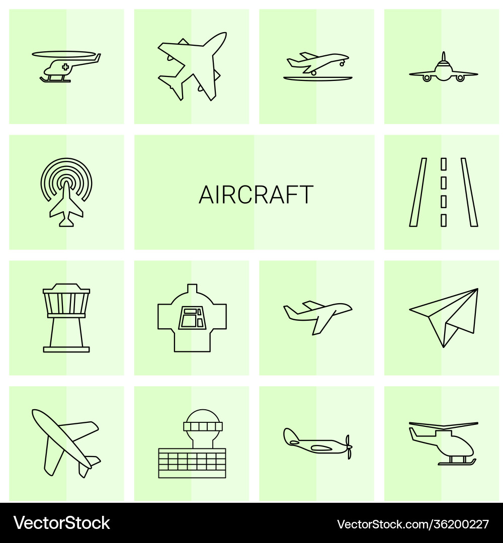 14 aircraft icons Royalty Free Vector Image - VectorStock