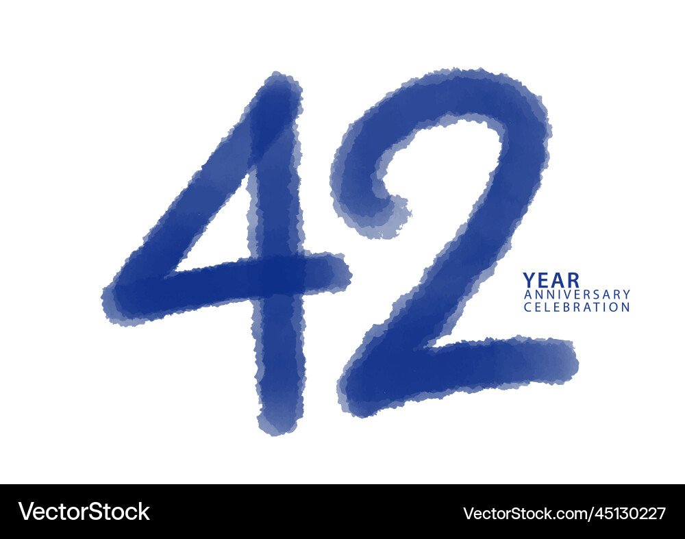 42 year anniversary celebration blue color Vector Image