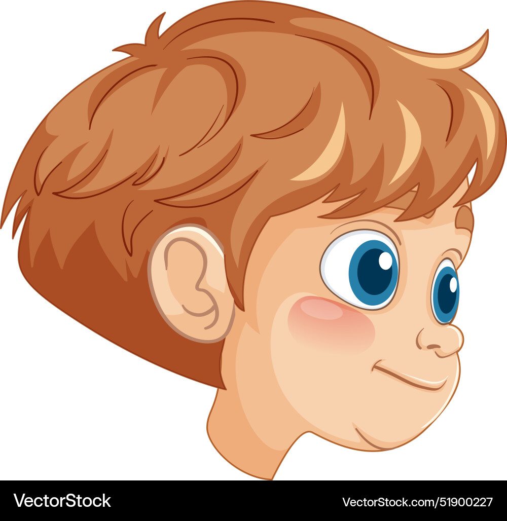 A happy boys side profile Royalty Free Vector Image