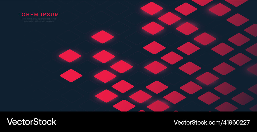 Abstract red square pattern with futuristic Vector Image