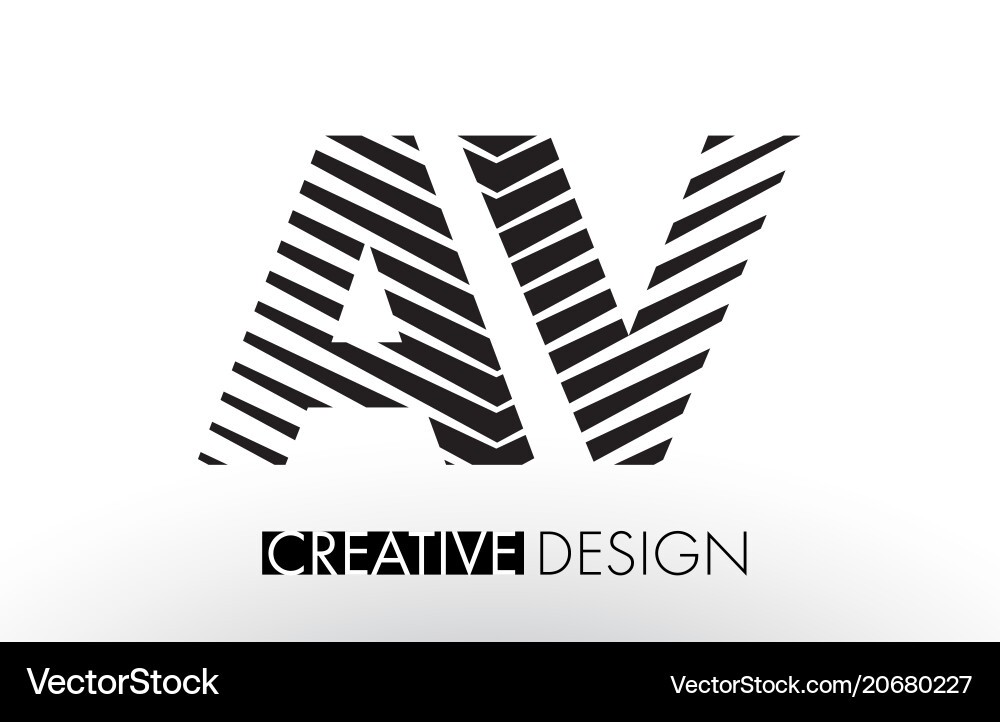 Av a v lines letter design with creative elegant Vector Image