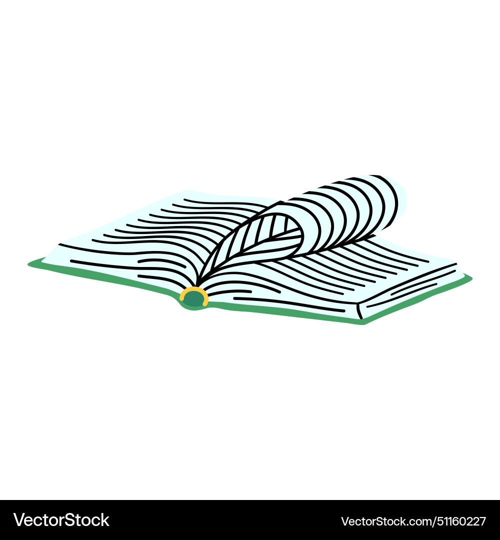 Cartoon green book open education concept Vector Image
