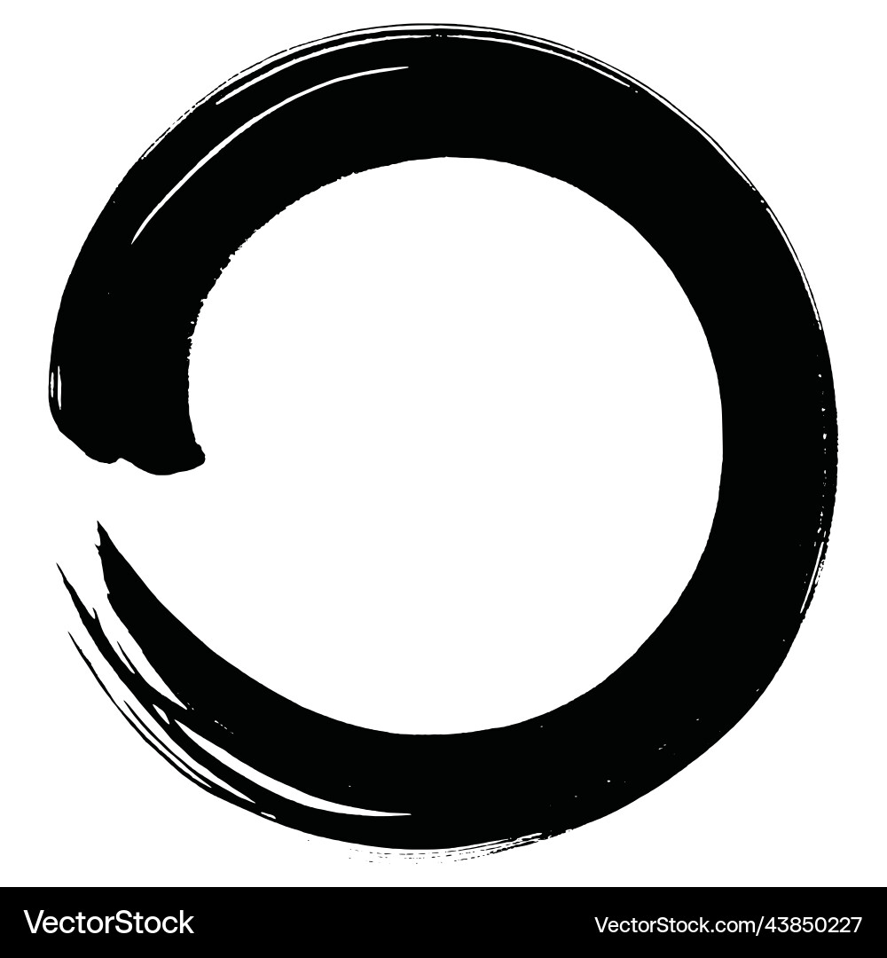 Enso zen circle brush paint logo icon Royalty Free Vector