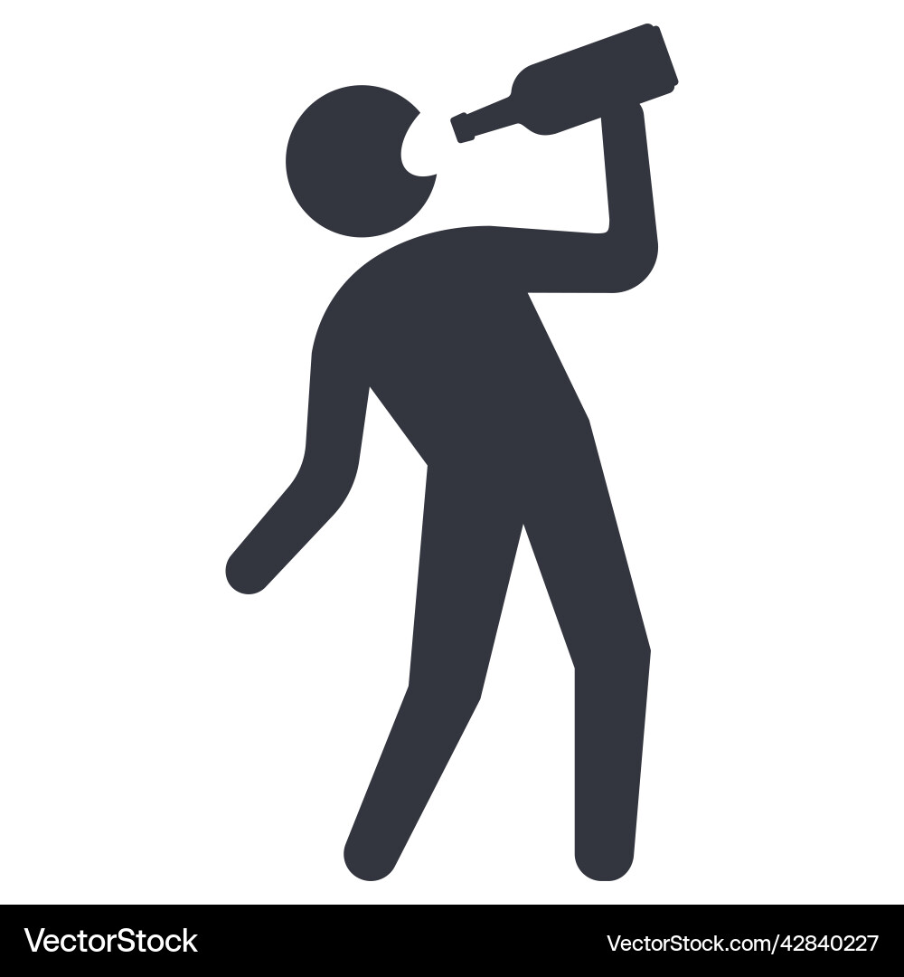 Icon of a drunk person drinking alcohol from Vector Image