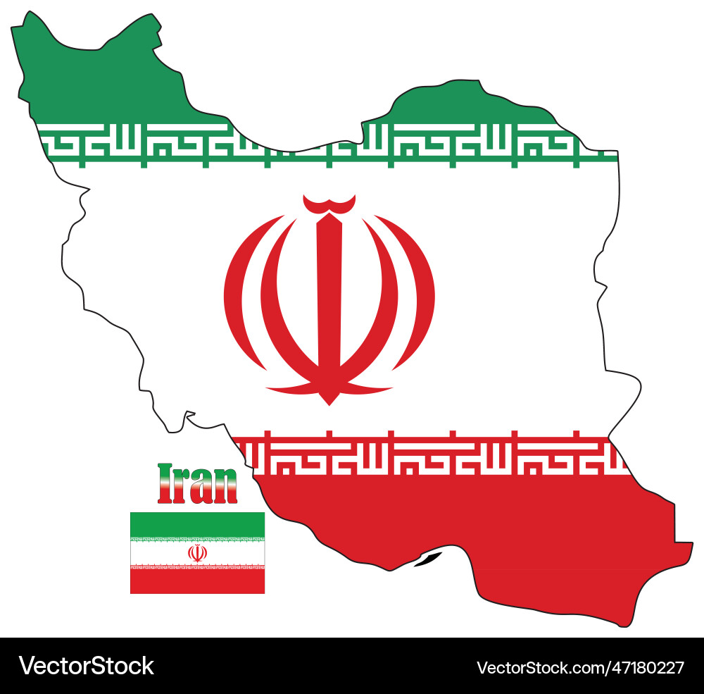 Iran map and flag Royalty Free Vector Image - VectorStock