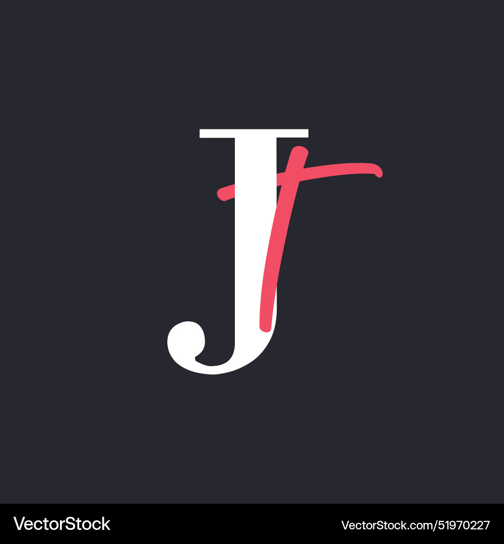 Letter jt logo perfectly blended initials Vector Image