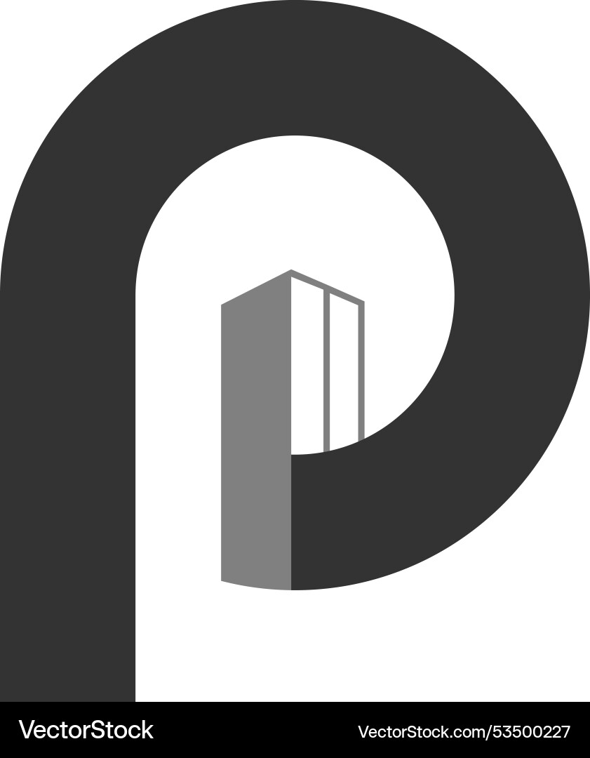 Letter p building real estate logo design Vector Image