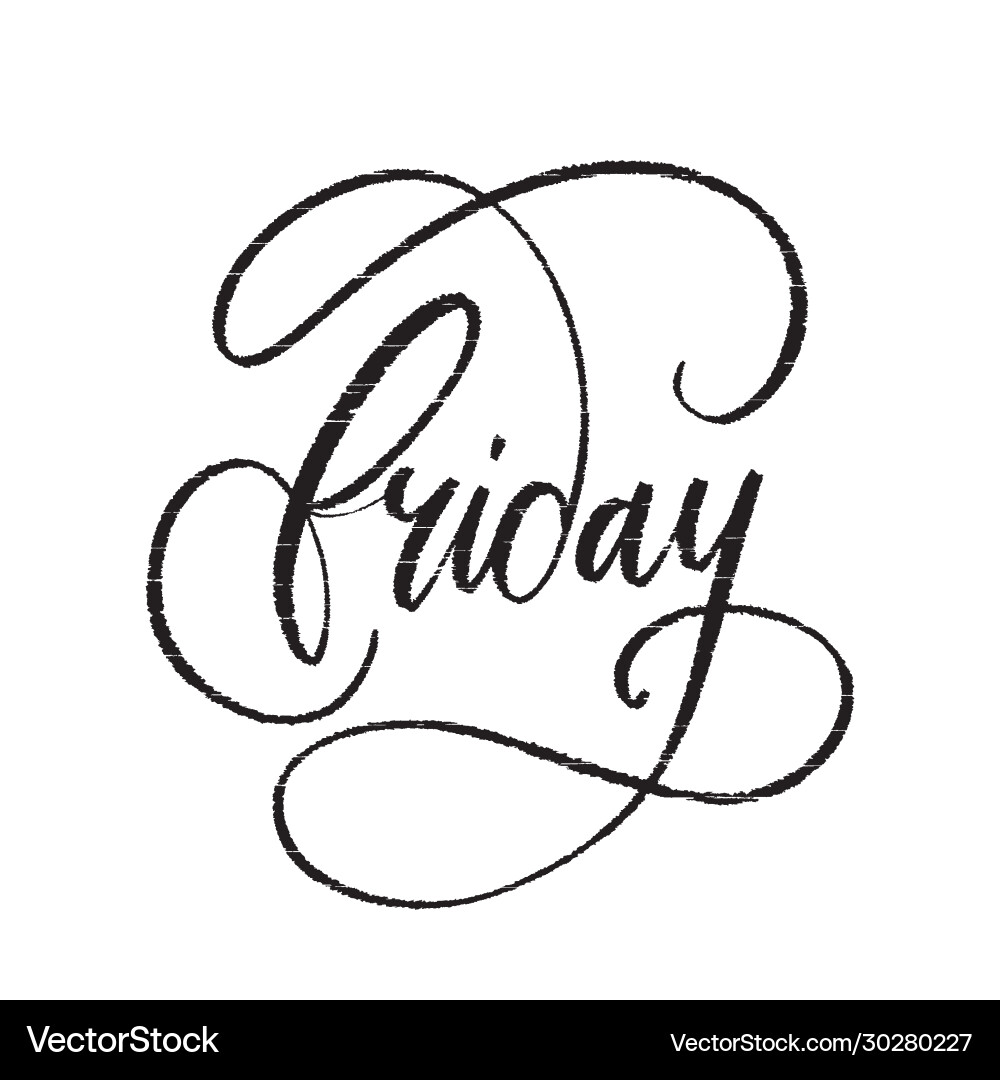 Letteting friday word hand drawn calligraphy style