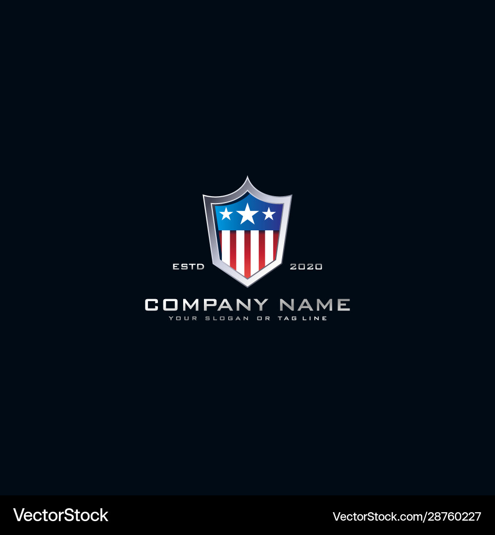 Logo american shield Royalty Free Vector Image