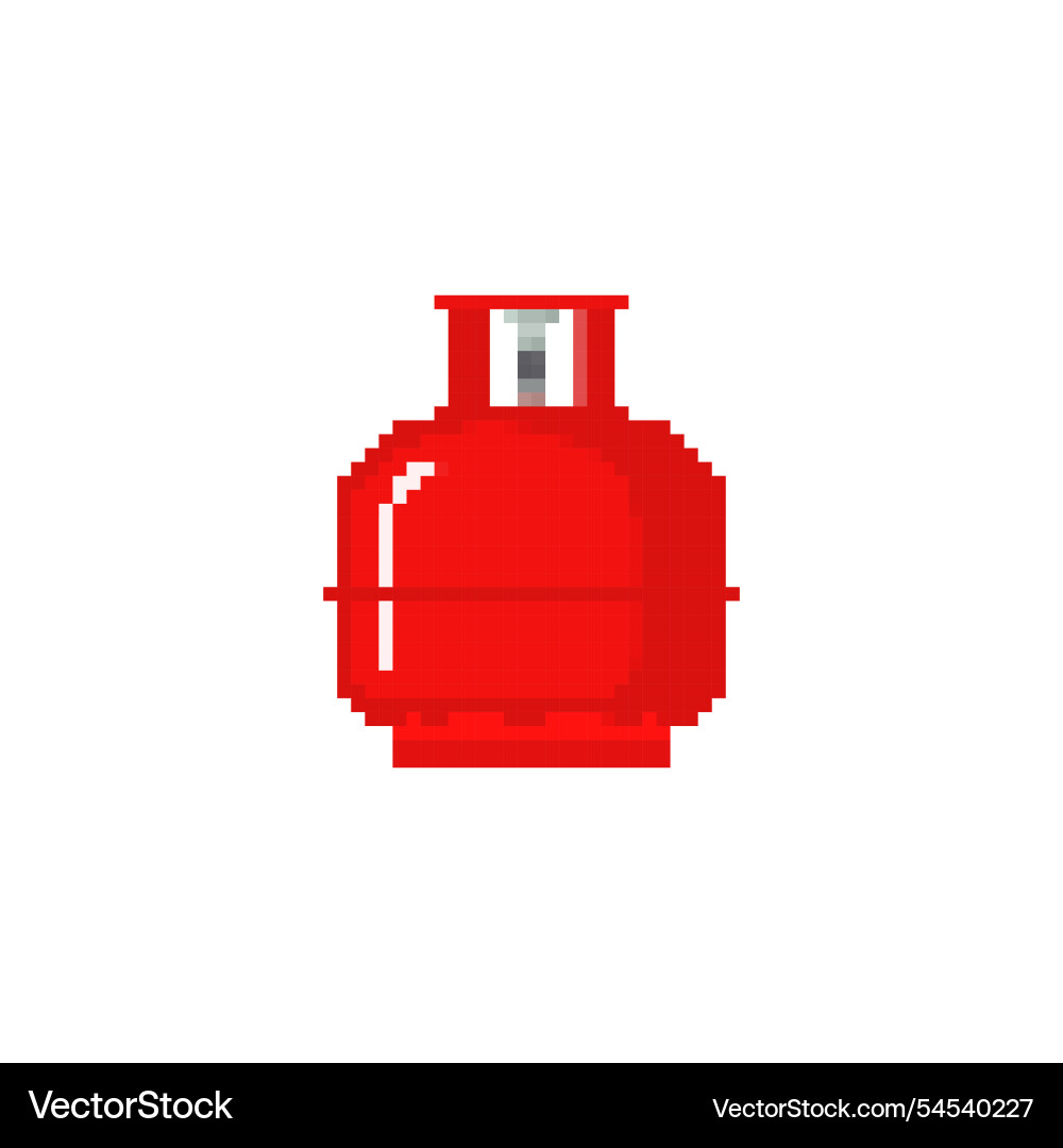Pixelated red gas cylinder icon retro pixel Vector Image
