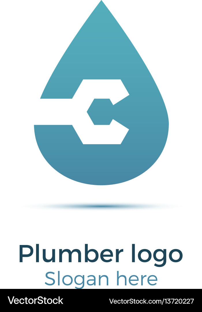 Plumbing company logo Royalty Free Vector Image