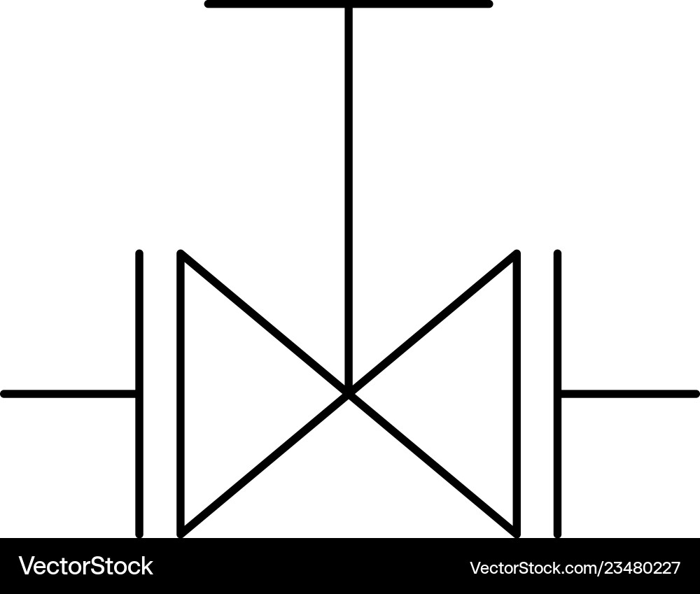 Sluice gate valve symbol icon Royalty Free Vector Image