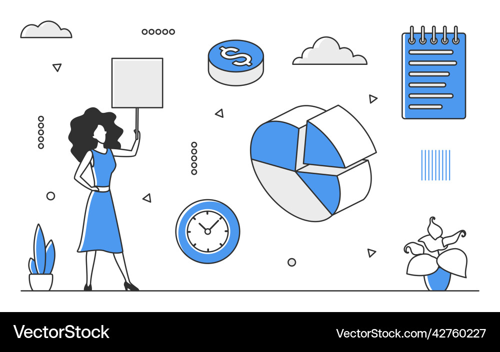 Statistics data chart presentation Royalty Free Vector Image