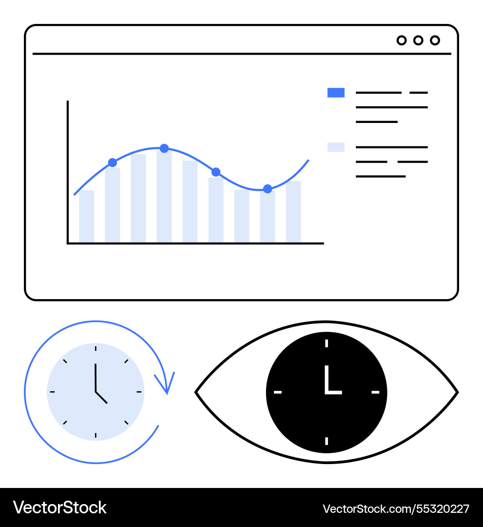 Time tracking and data analysis visualization Vector Image