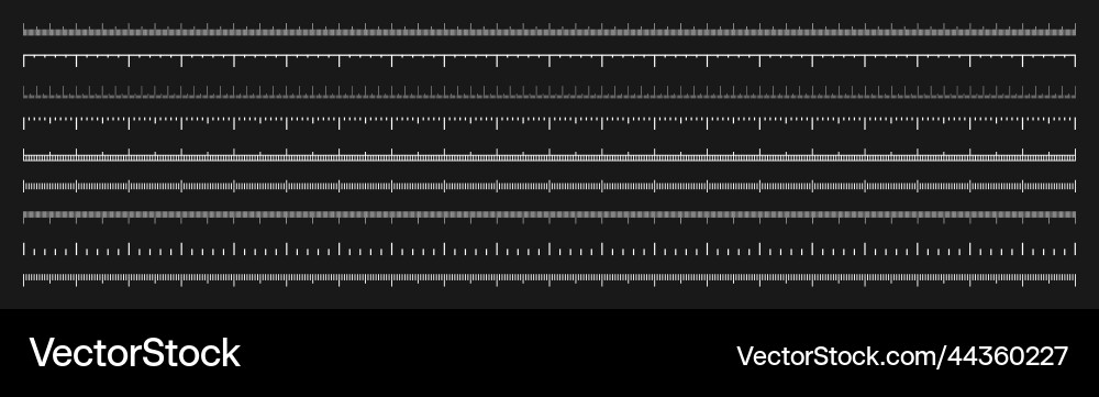 Various measurement scales with divisions Vector Image