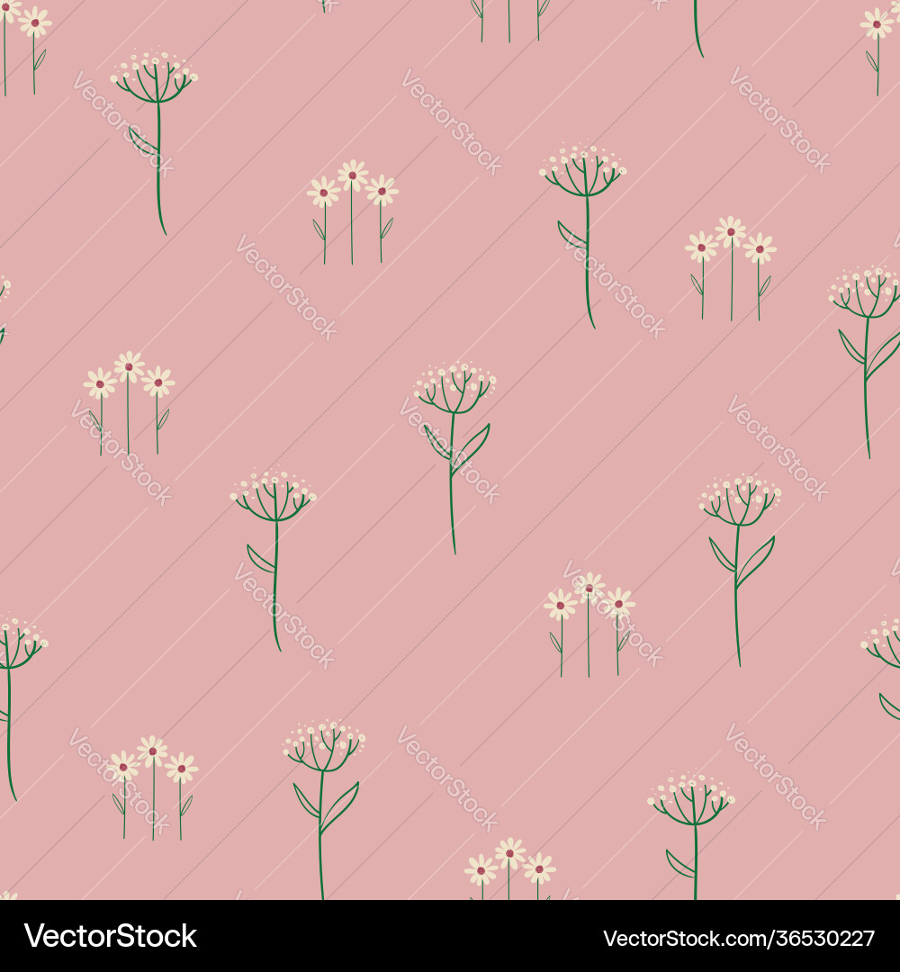 Wildflower Seamless Pattern Royalty Free Vector Image