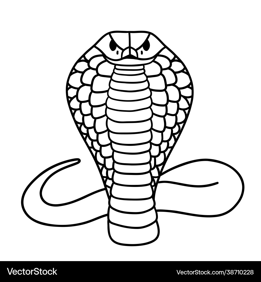 Aggressive cobra black and white Royalty Free Vector Image