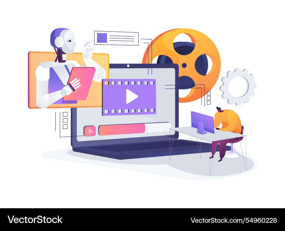 Ai-enhanced post-production abstract concept Vector Image