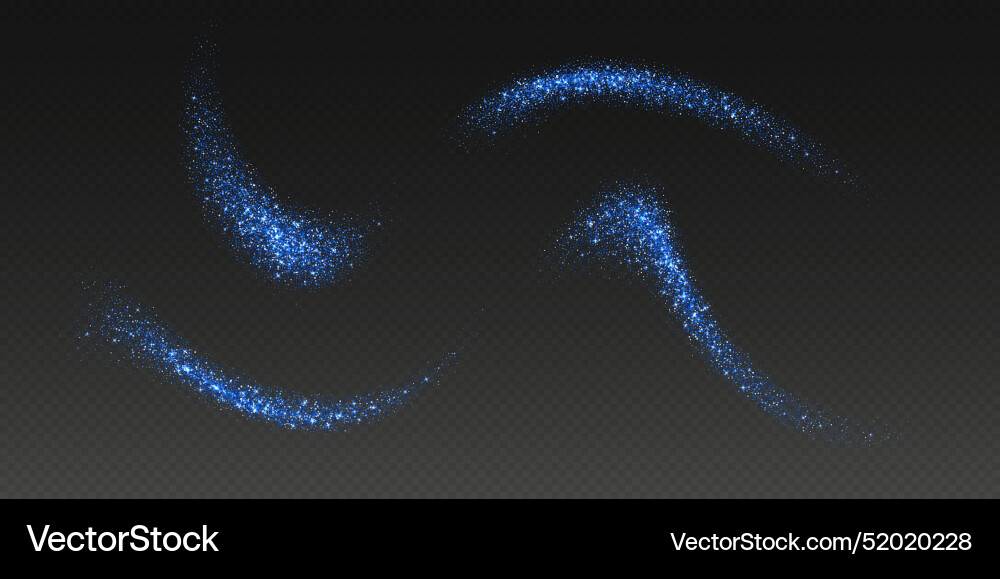 Blue glitter splashes shiny star dust explosion Vector Image