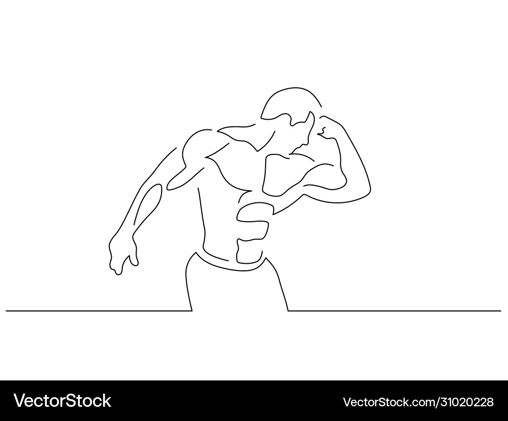 Bodybuilding isolated line drawing Royalty Free Vector Image