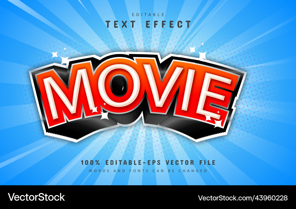 Cartoon Movie Text Effect Royalty Free Vector Image