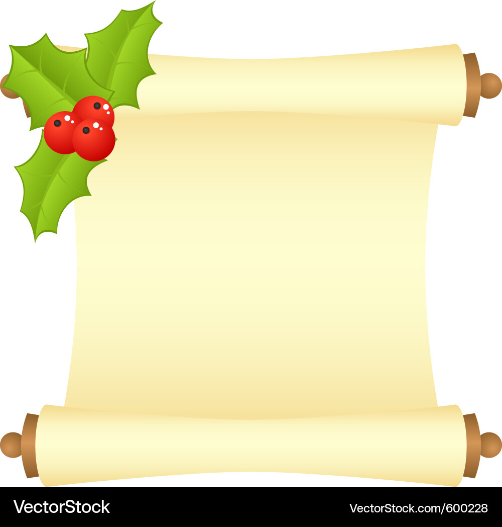Christmas scroll Royalty Free Vector Image - VectorStock