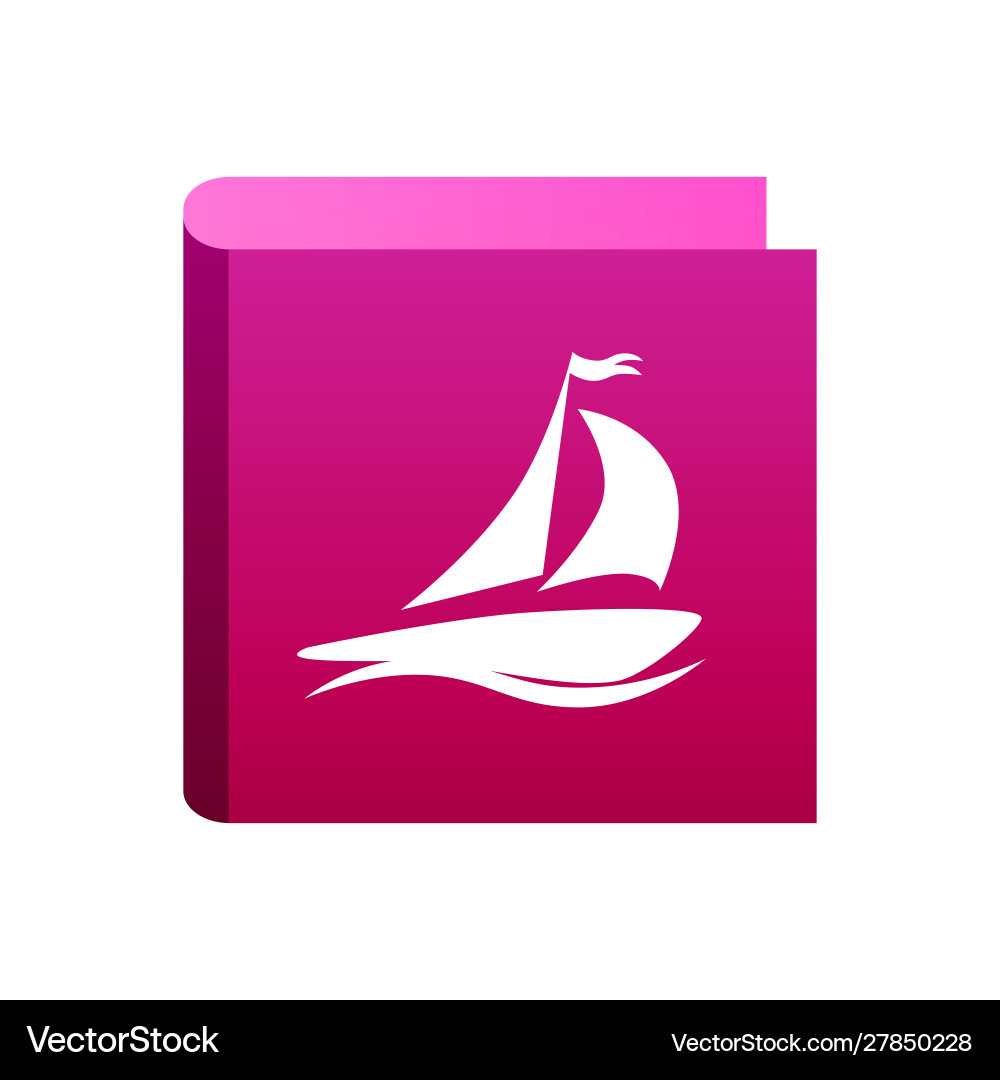 Cruise ship icon pink color isolated white Vector Image
