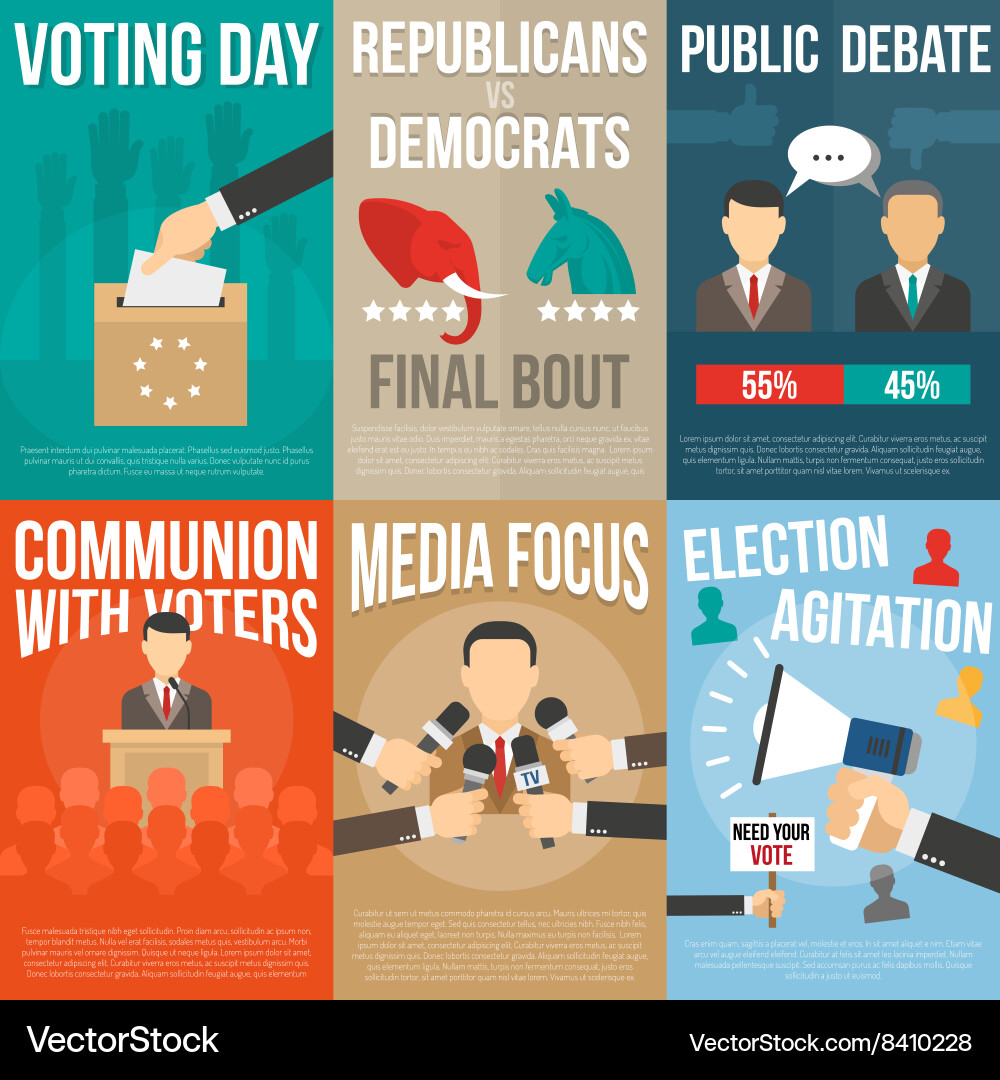 Election poster set Royalty Free Vector Image - VectorStock