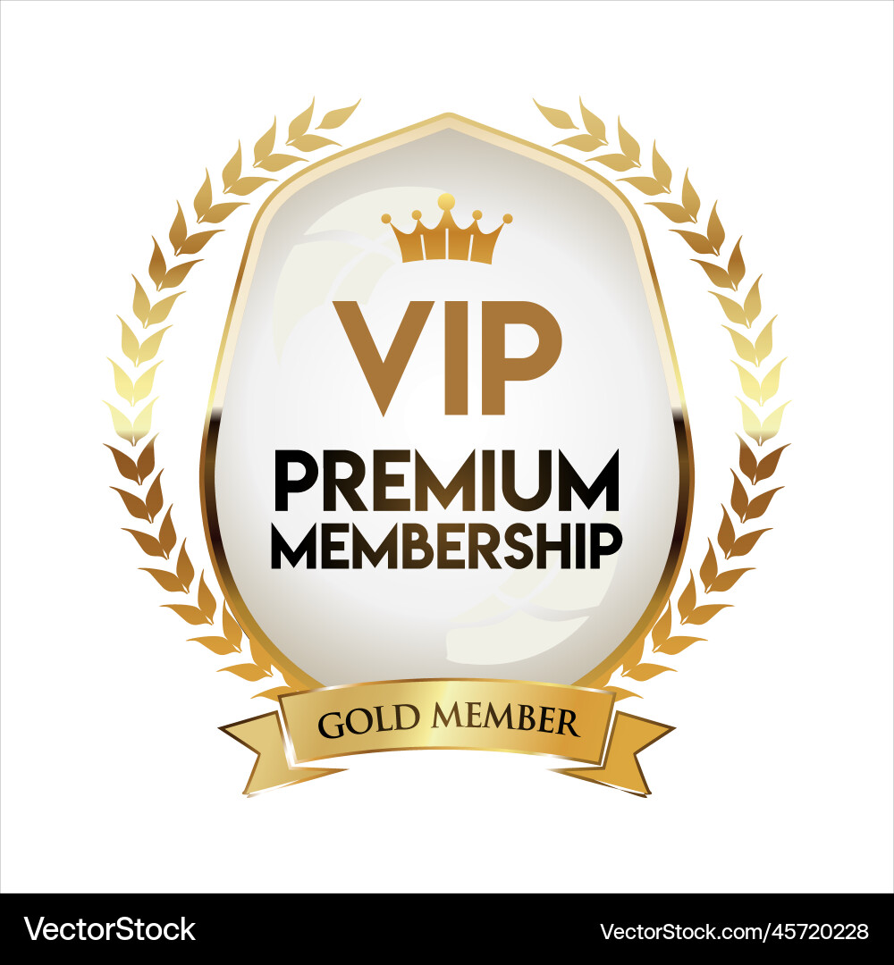 Golden badge vip member retro design 003 Vector Image