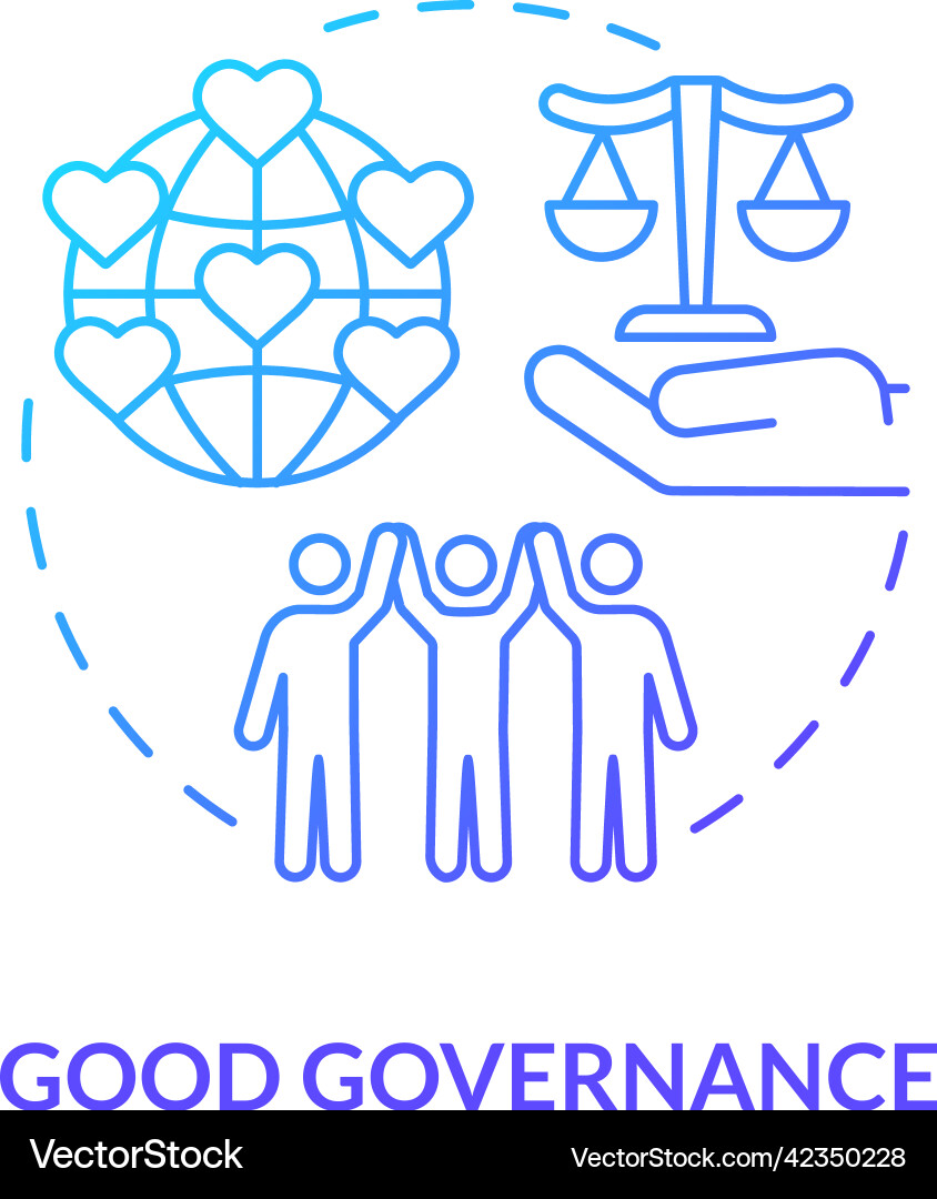 Good governance blue gradient concept icon Vector Image