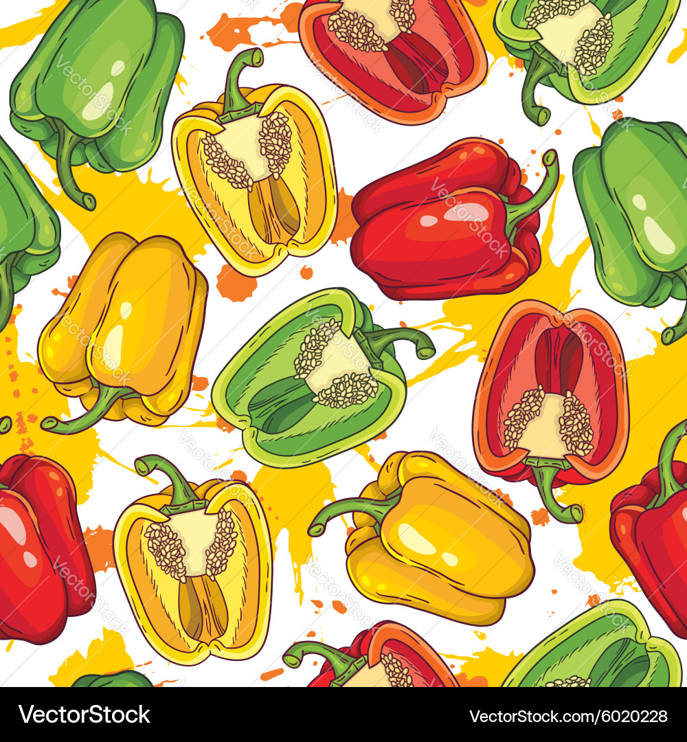 Green Pepper Seamless Pattern Royalty Free Vector Image