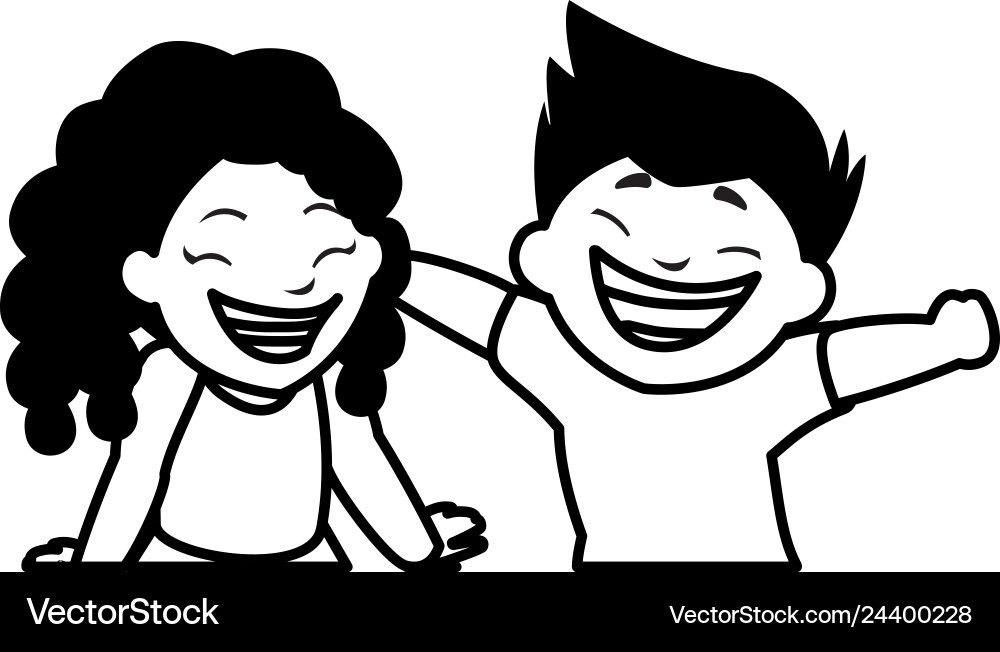 Happy fat kids celebrating characters Royalty Free Vector